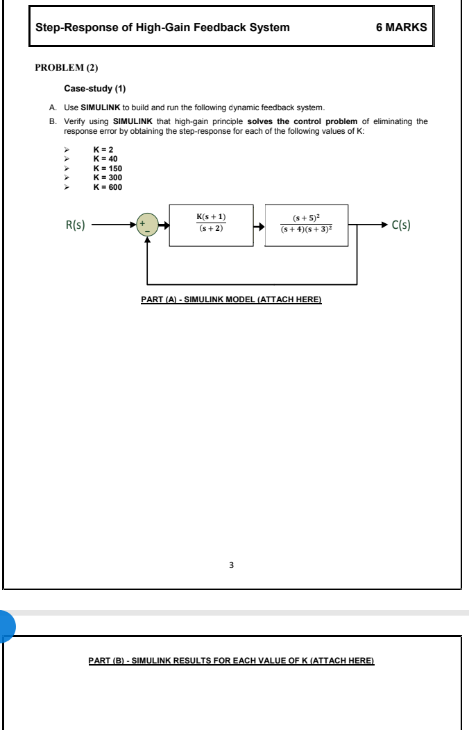 Solved Step-Response of High-Gain Feedback SystemPROBLEM | Chegg.com