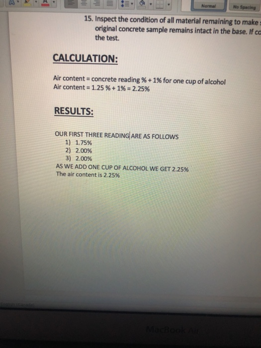 for a concrete lab of air content of plastic concrete | Chegg.com