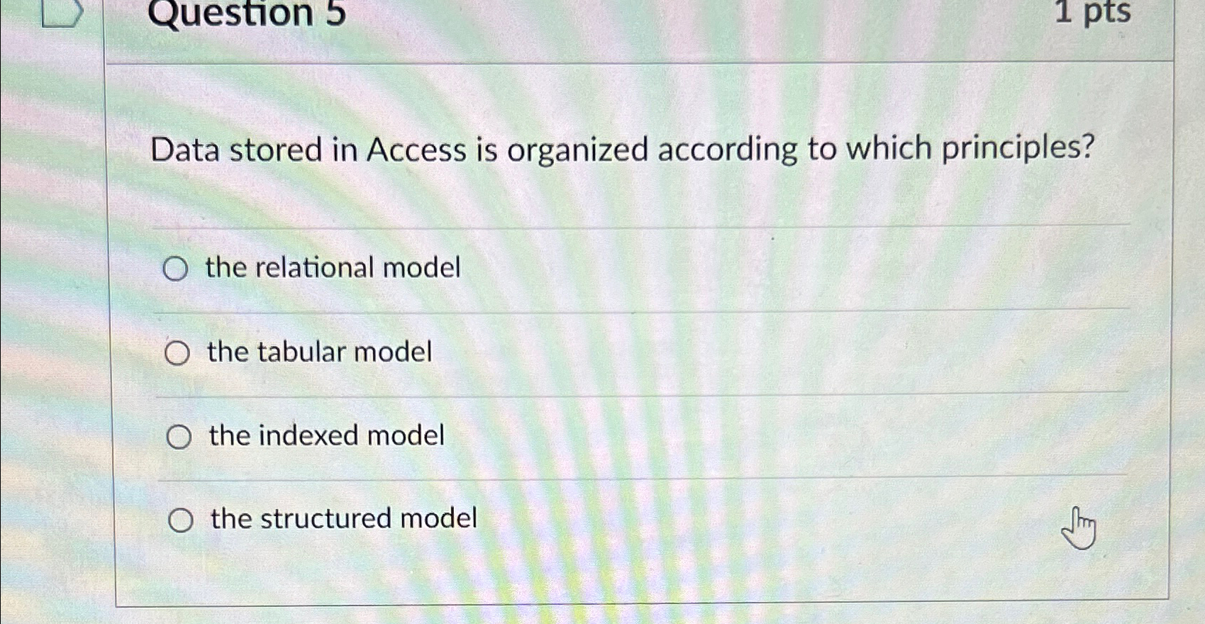Solved Question 51 ﻿ptsData stored in Access is organized | Chegg.com