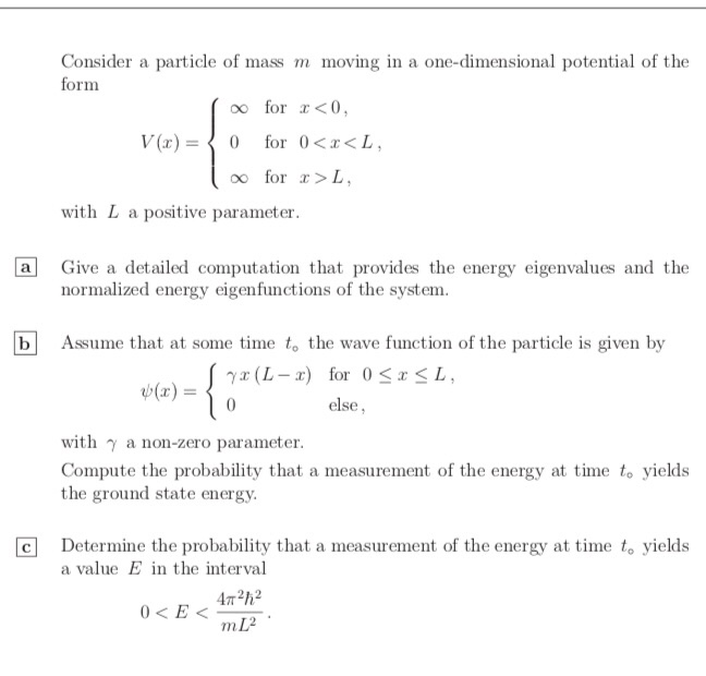 Solved Consider a particle of mass m moving in a | Chegg.com