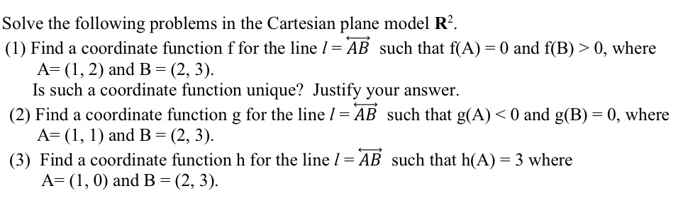 Solved Solve the following problems in the Cartesian plane | Chegg.com