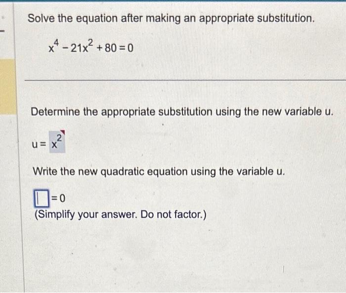 Solved please help me determine the appropriate substitution | Chegg.com