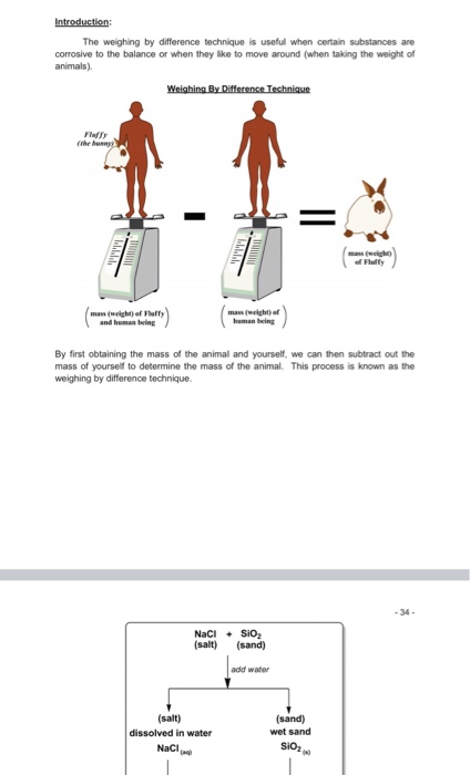 Introduction The weighing by difference technique is | Chegg.com