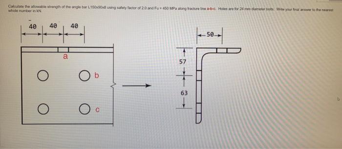 Solved Calculate the allowable strength of the angle bar | Chegg.com