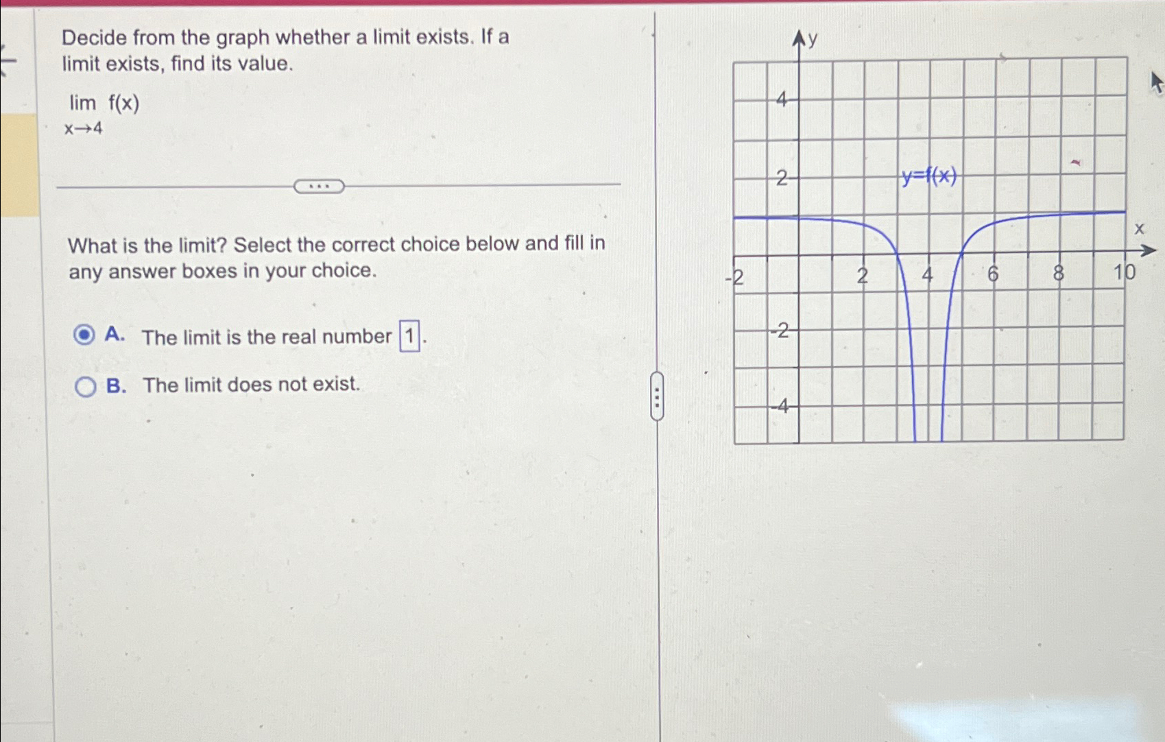 Solved Decide from the graph whether a limit exists. If a | Chegg.com