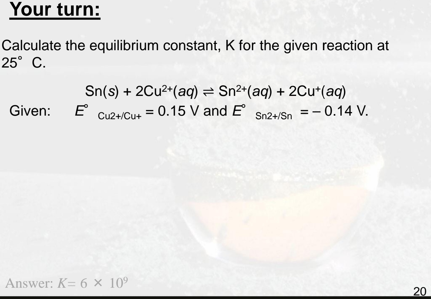 Calculate the equilibrium constant, K ﻿for the given | Chegg.com