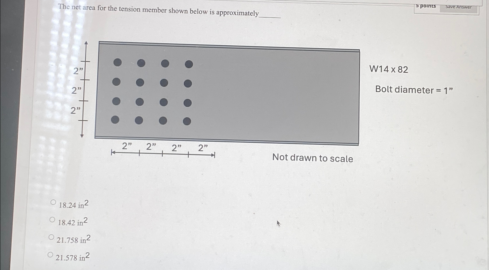 Solved The net area for the tension member shown below is | Chegg.com
