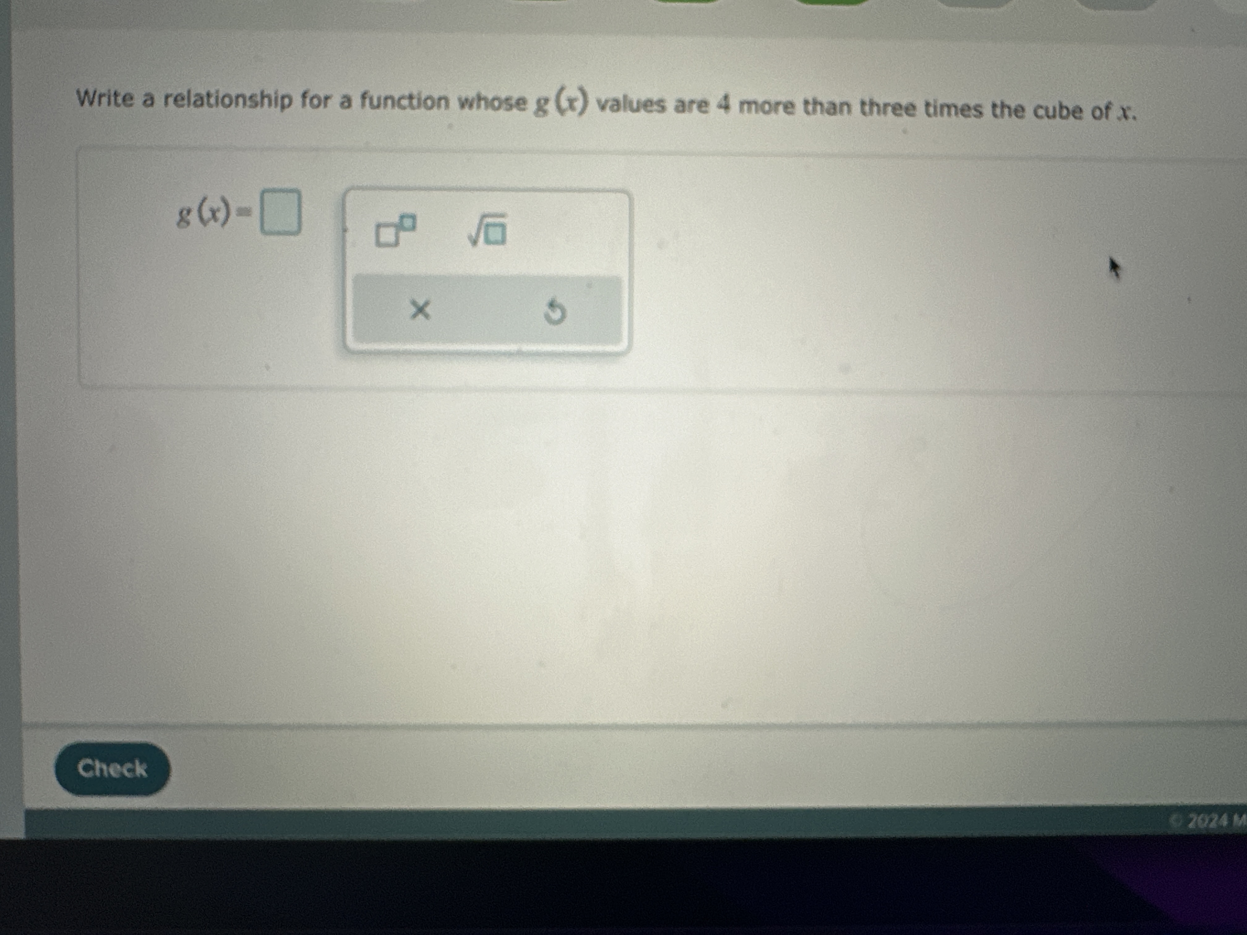 Solved Write a relationship for a function whose g(x) | Chegg.com