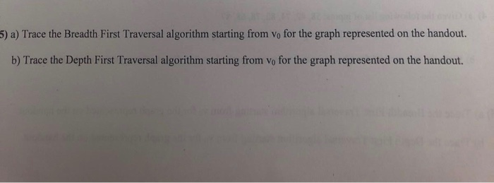 5 A Trace The Breadth First Traversal Algorithm 