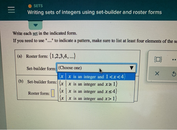 Solved Write Each Set In The Indicated Form If You Need To