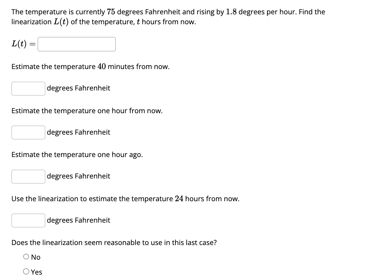 The temperature is currently 75 ﻿degrees Fahrenheit | Chegg.com
