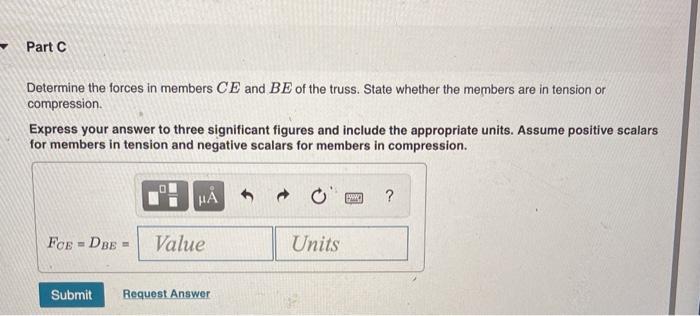 Solved Sot PKN Part A Determine the force in members DCCB | Chegg.com