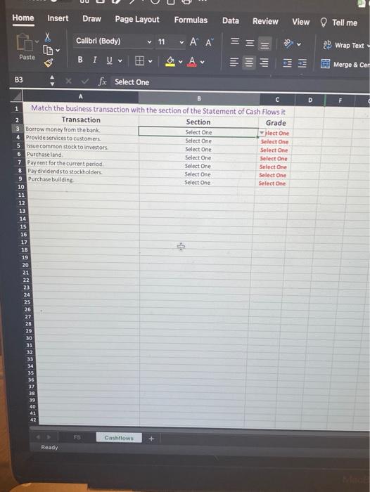 Solved U Home Insert Draw Page Layout Formulas Data Review | Chegg.com
