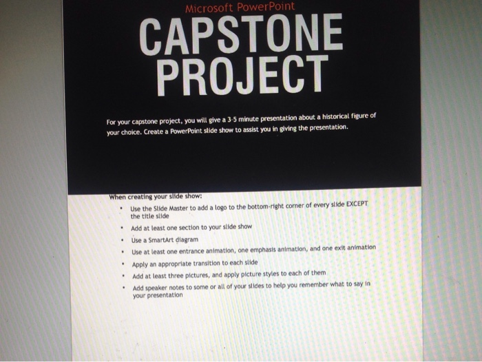 Microsoft PowerPoint CAPSTONE PROJECT For your | Chegg.com