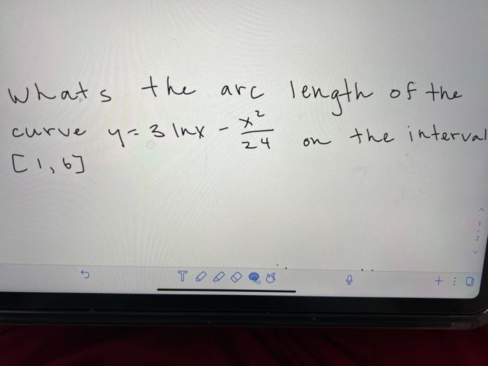 Solved Whats the arc length of the curve y=3lnx−24x2 on the | Chegg.com