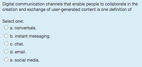Solved Digital communication channels that enable people to | Chegg.com