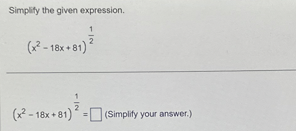 Solved Simplify the given | Chegg.com
