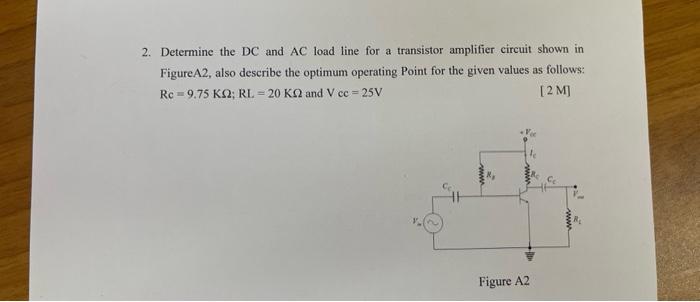 Solved 2. Determine the DC and AC load line for a transistor | Chegg.com