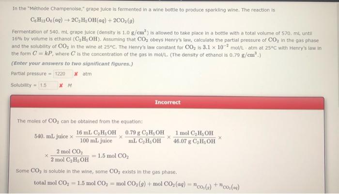 Solved Solve to find Partial Pressure & Solubility Last 2 | Chegg.com