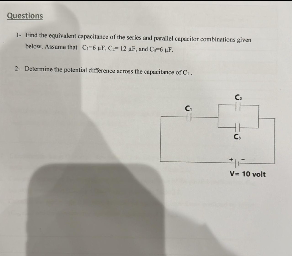 Solved Questions1- ﻿Find the equivalent capacitance of the | Chegg.com