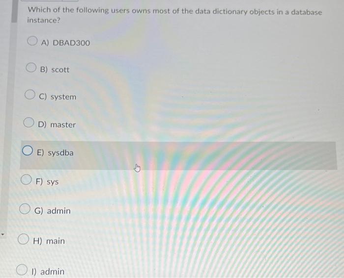 Solved Which of the following users owns most of the data | Chegg.com