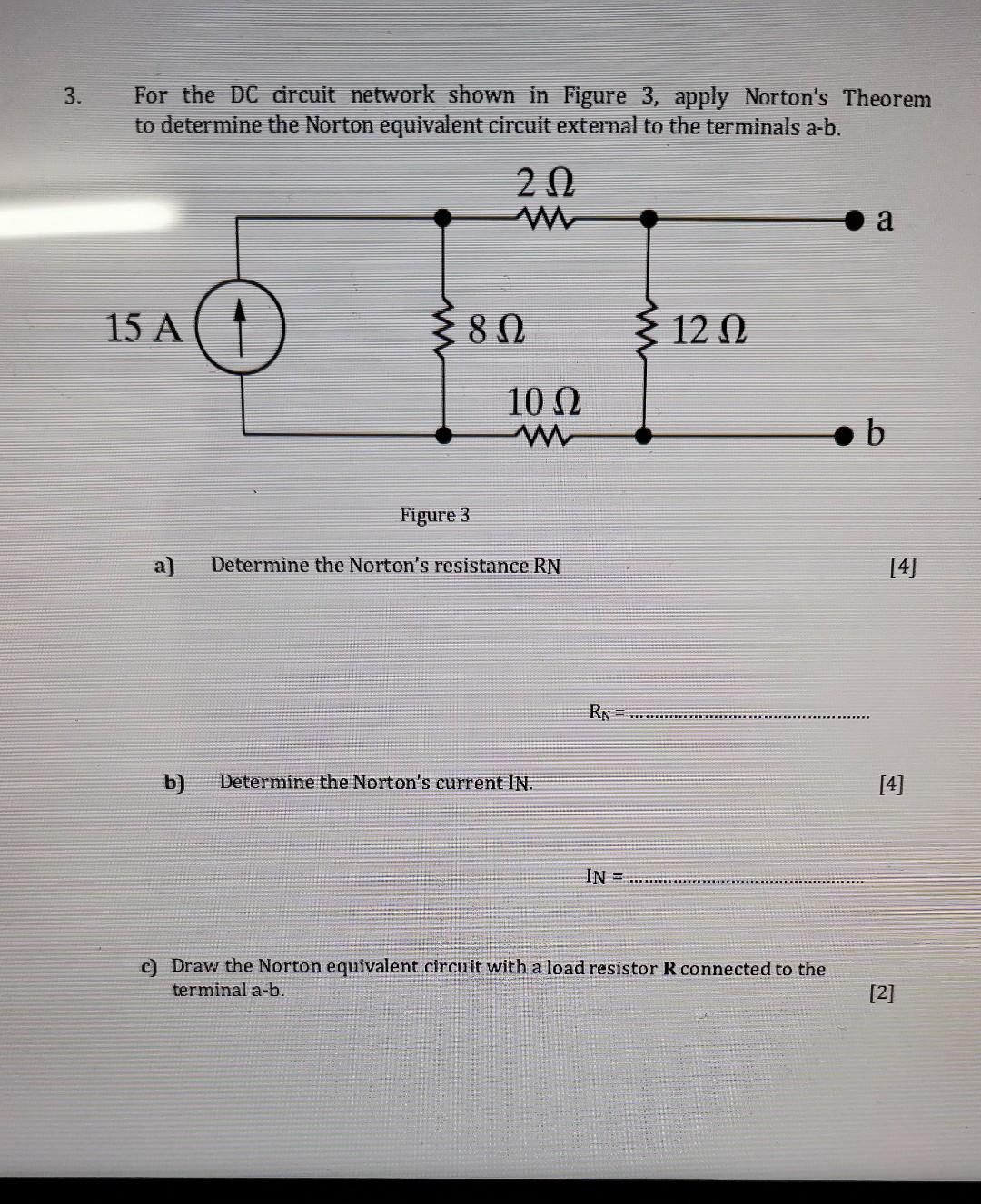 Solved 3. For the DC circuit network shown in Figure 3, | Chegg.com
