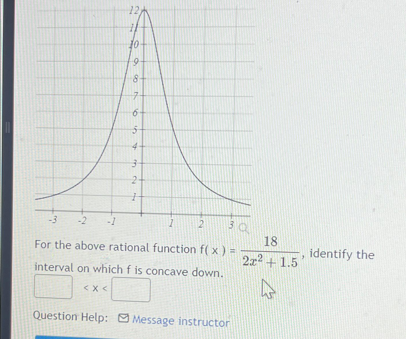 Solved For the above rational function f(x)=182x2+1.5, | Chegg.com