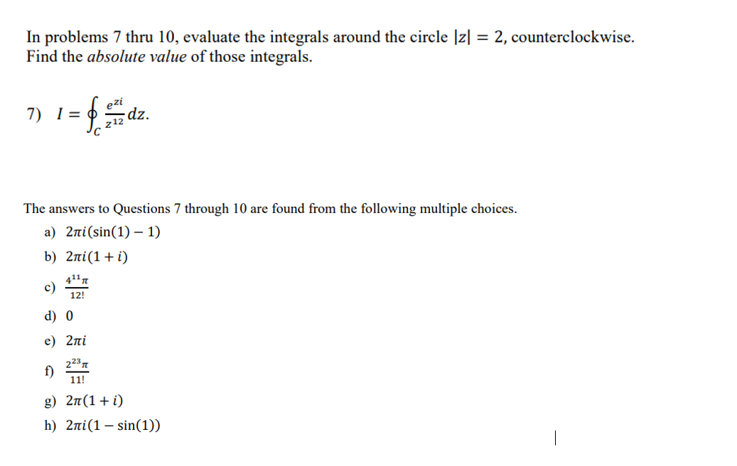 Solved In problems 7 ﻿thru 10, ﻿evaluate the integrals | Chegg.com