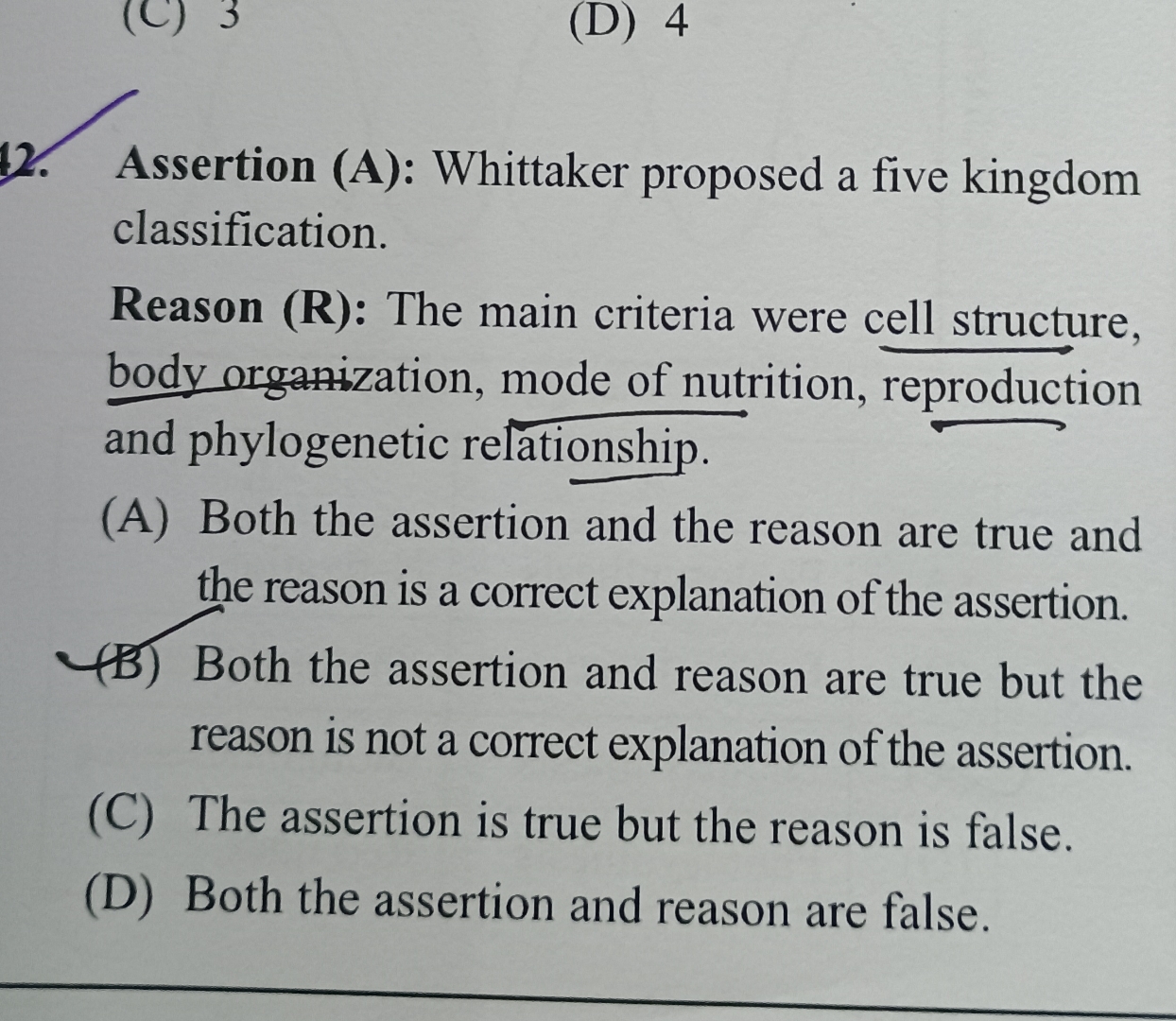 Solved Assertion (A): Whittaker proposed a five kingdom | Chegg.com