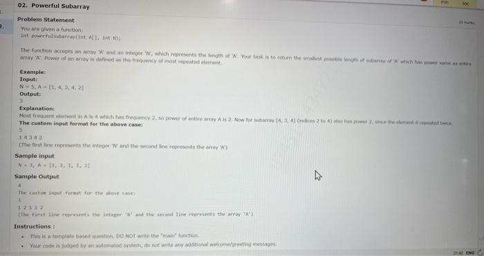 Solved Problemi Statement You are given a funstion: txample: | Chegg.com