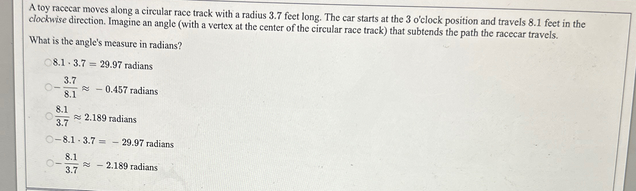 Solved A toy racecar moves along a circular race track with | Chegg.com
