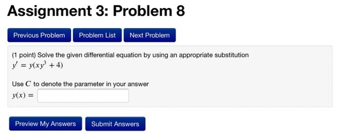 Solved Assignment 3 Problem 4 Previous Problem Problem List 2327