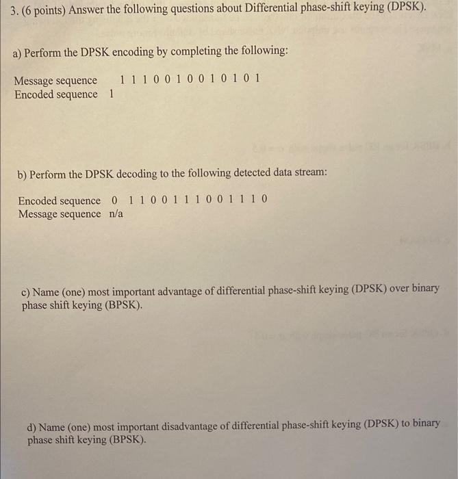 Solved 3. (6 points) Answer the following questions about | Chegg.com