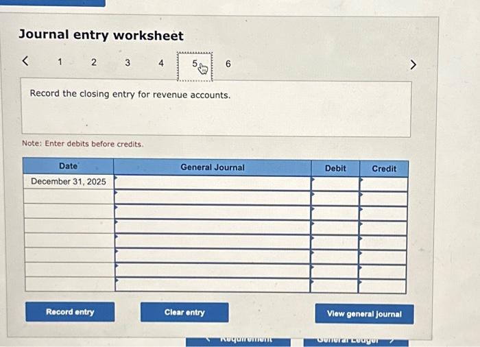 Solved Journal entry worksheet 1 6 Record the depreciation | Chegg.com