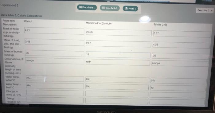 Experiment 1 Data Table 1 Data Table 2 Photo 1 | Chegg.com Experiment 1 Data Table 1 Data Table 2 Photo 1 | Chegg.com