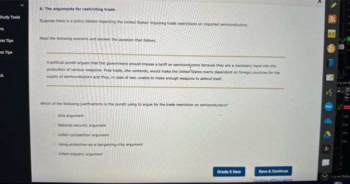 6. The arguments for restricting trade Suppose there | Chegg.com