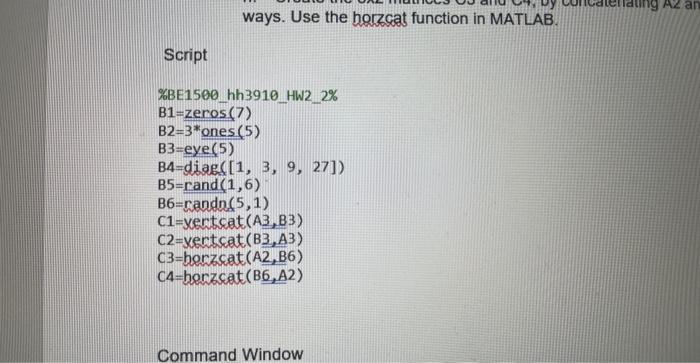 Solved this is in matlab, matrices are attached in the last | Chegg.com