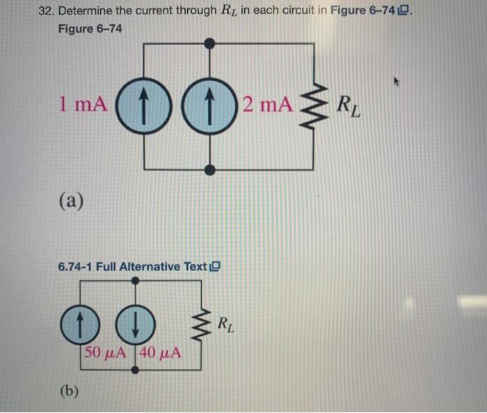 Solved 32. Determine the current through R in each circuit | Chegg.com