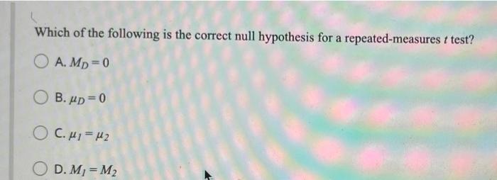 Solved Which of the following is the correct null hypothesis | Chegg.com