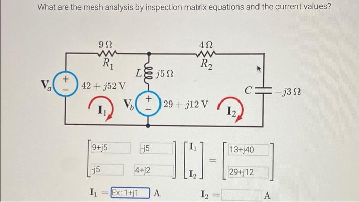Solved What are the mesh analysis by inspection matrix | Chegg.com
