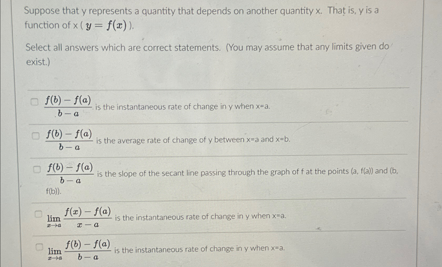 Solved Suppose that y ﻿represents a quantity that depends on | Chegg.com