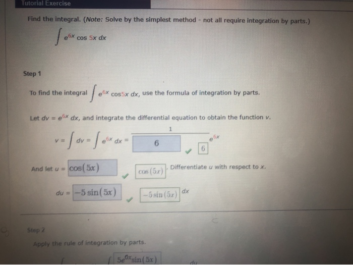 Solved Tutorial Exercise Find the integral. (Note: Solve by | Chegg.com