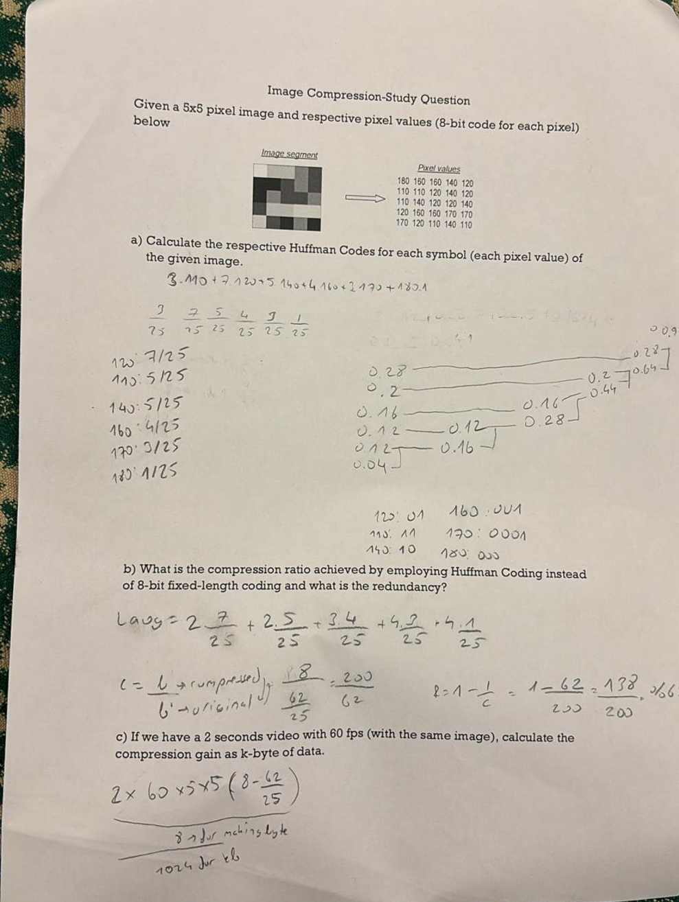 Solved Given a 5\times 5 ﻿pixel image and respective pixel | Chegg.com