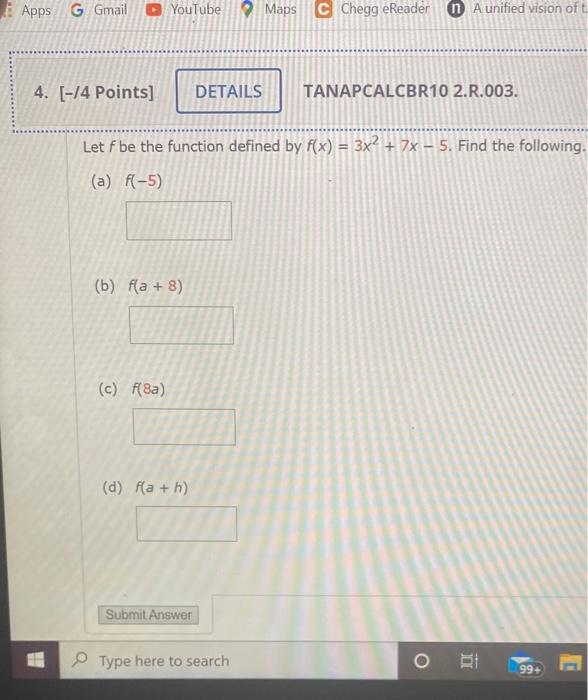 Solved Apps G Gmail YouTube Maps C Chegg eReader n A unified | Chegg.com