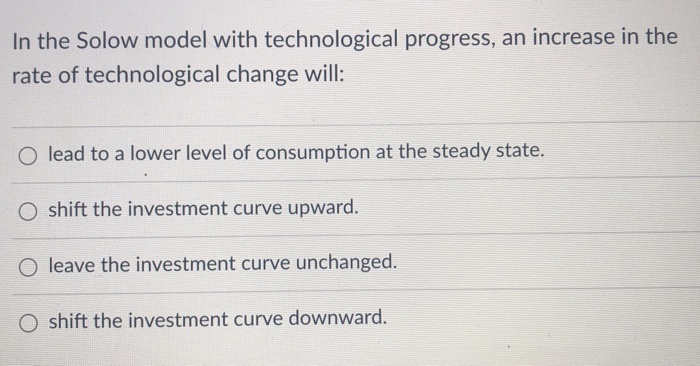 Solved In the Solow model with technological progress, an | Chegg.com