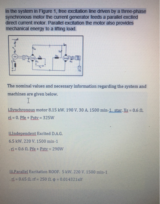 In the system in Figure 1, free excitation line | Chegg.com