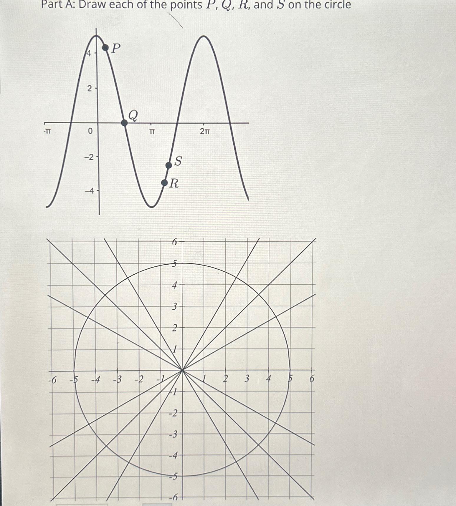 Solved Part A: Draw each of the points P,Q,R, ﻿and S ﻿on the | Chegg.com