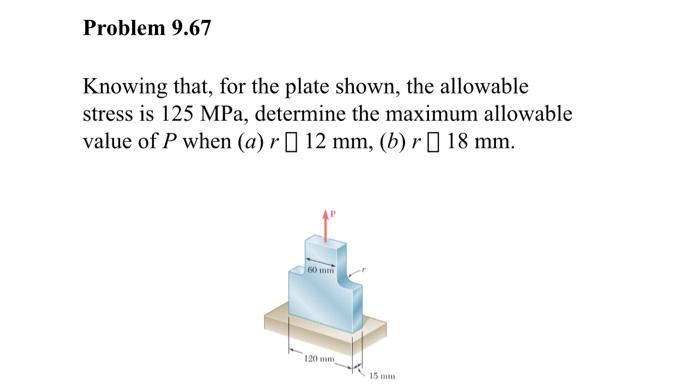 Solved Problem 9.67 Knowing that, for the plate shown, the | Chegg.com