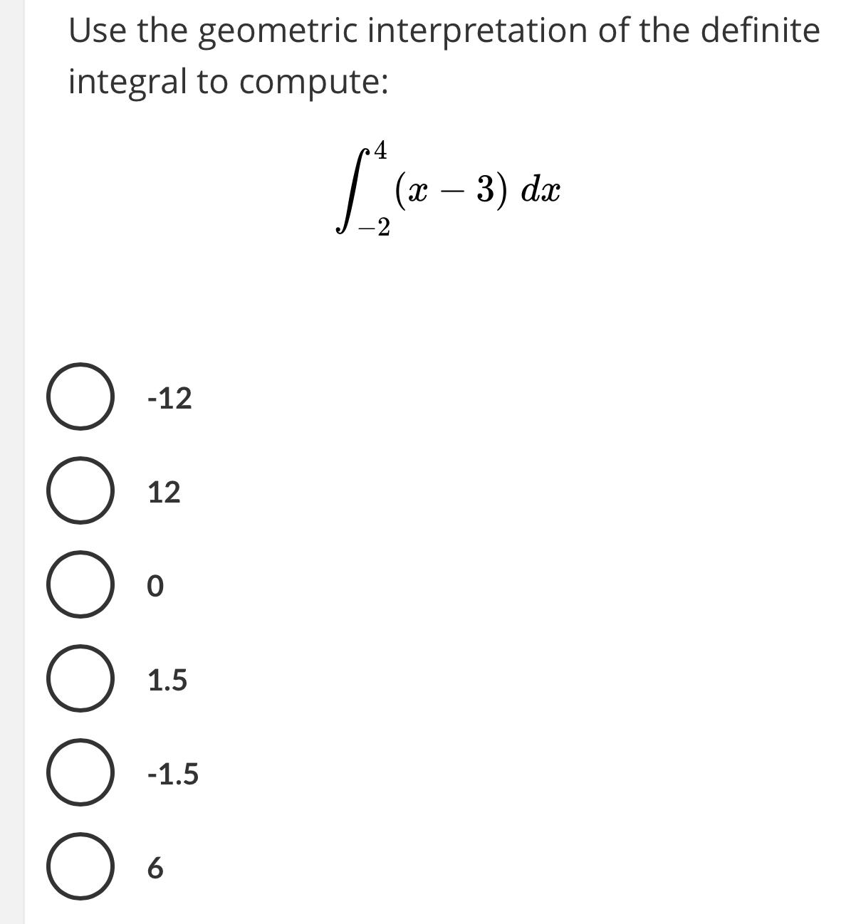 Solved Use the geometric interpretation of the definite | Chegg.com
