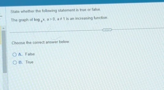Solved State whether the following statement is true or | Chegg.com